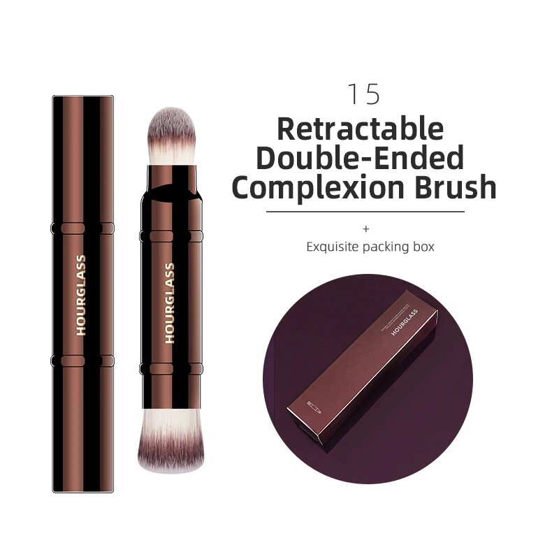 Hourglass Кисть для макияжа 15, двусторонняя, выдвижная