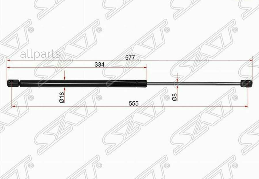 SAT ST-1212586 Амортизатор крышки багажника Ford Fusion 02-12 (Справа=Слева)