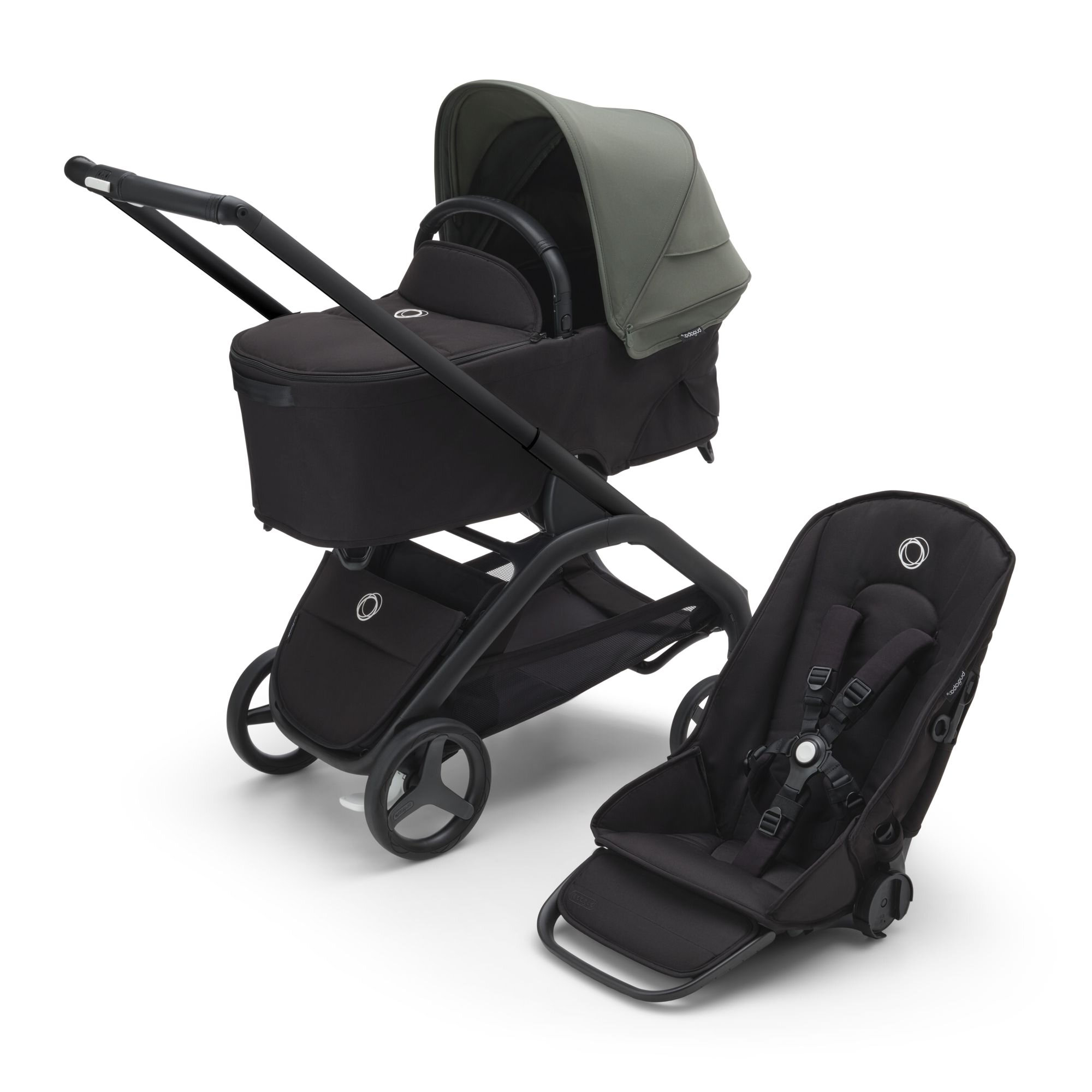 Коляска 2 в 1 Bugaboo Dragonfly на шасси Black/BLK/grey melange