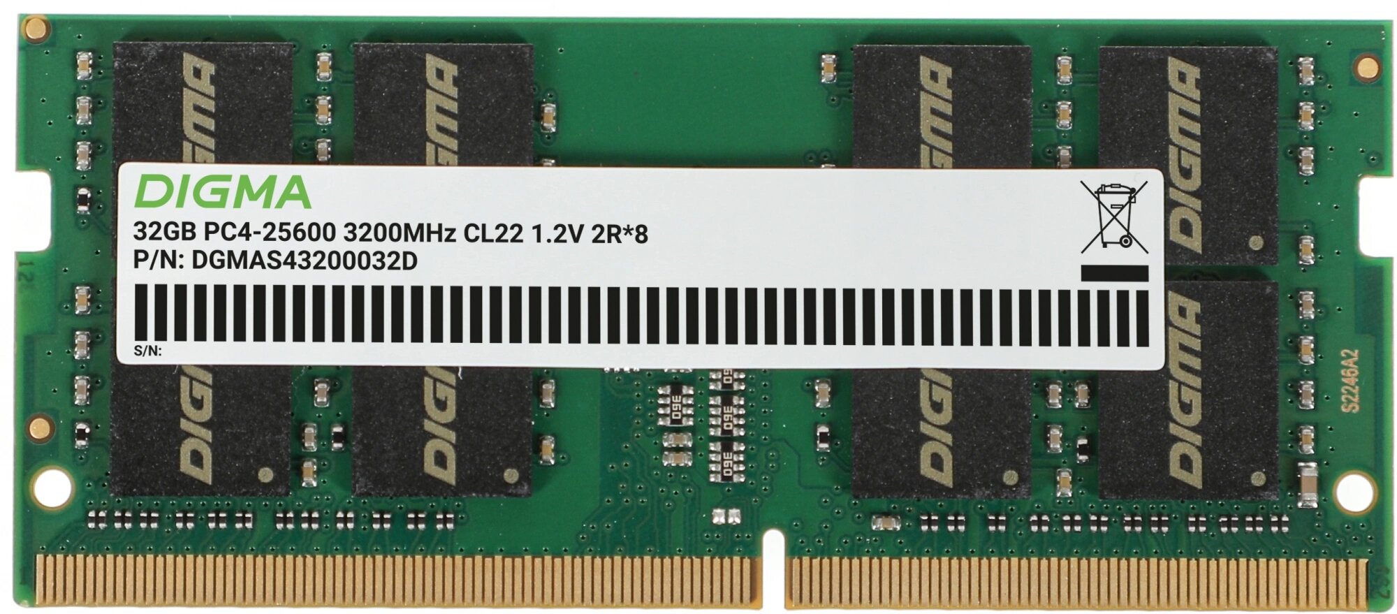 Память DDR4 32GB 3200MHz Digma DGMAS43200032D RTL PC4-25