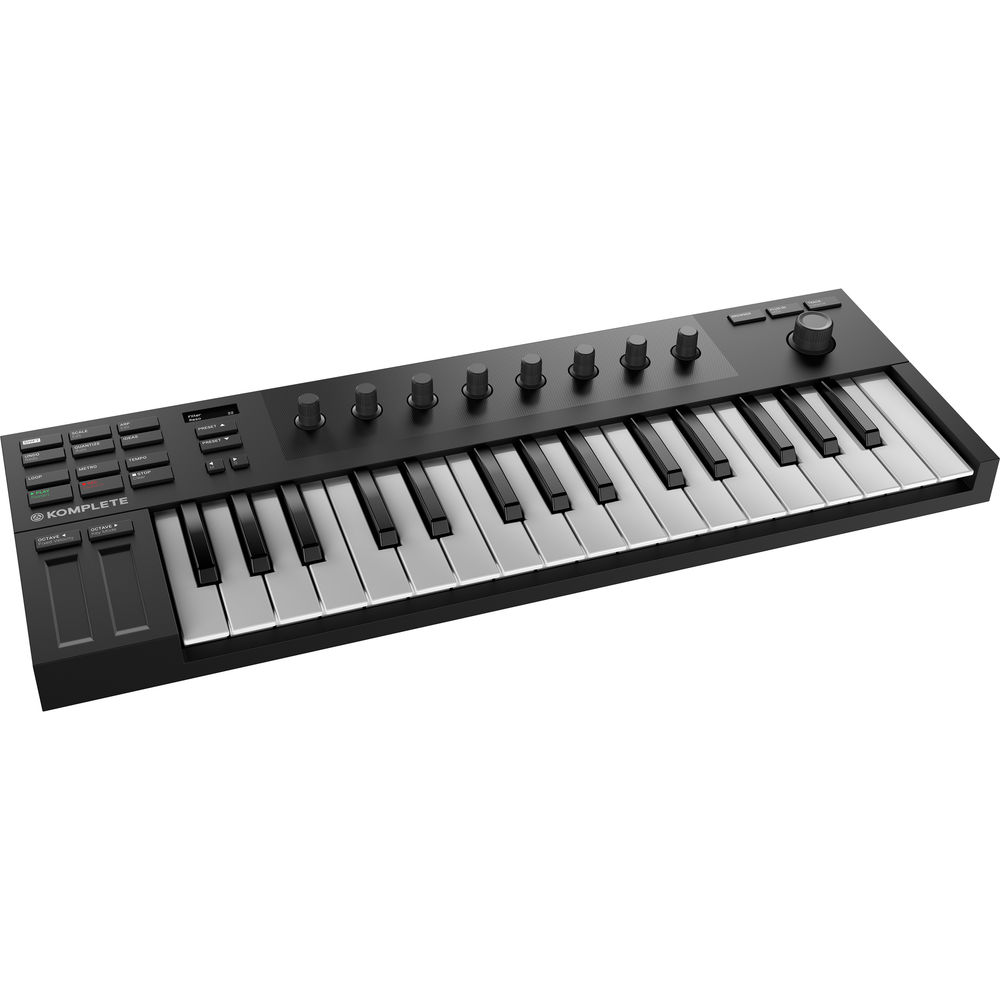 MIDI клавиатура [26154] Native Instruments [Komplete Kontrol M32] 32 клавиши, мини-клавиатура, 8 сенсорных ручек, 2 сенсорные полосы, 4-направленный push-энкодер, OLED-дисплей, вход для педали