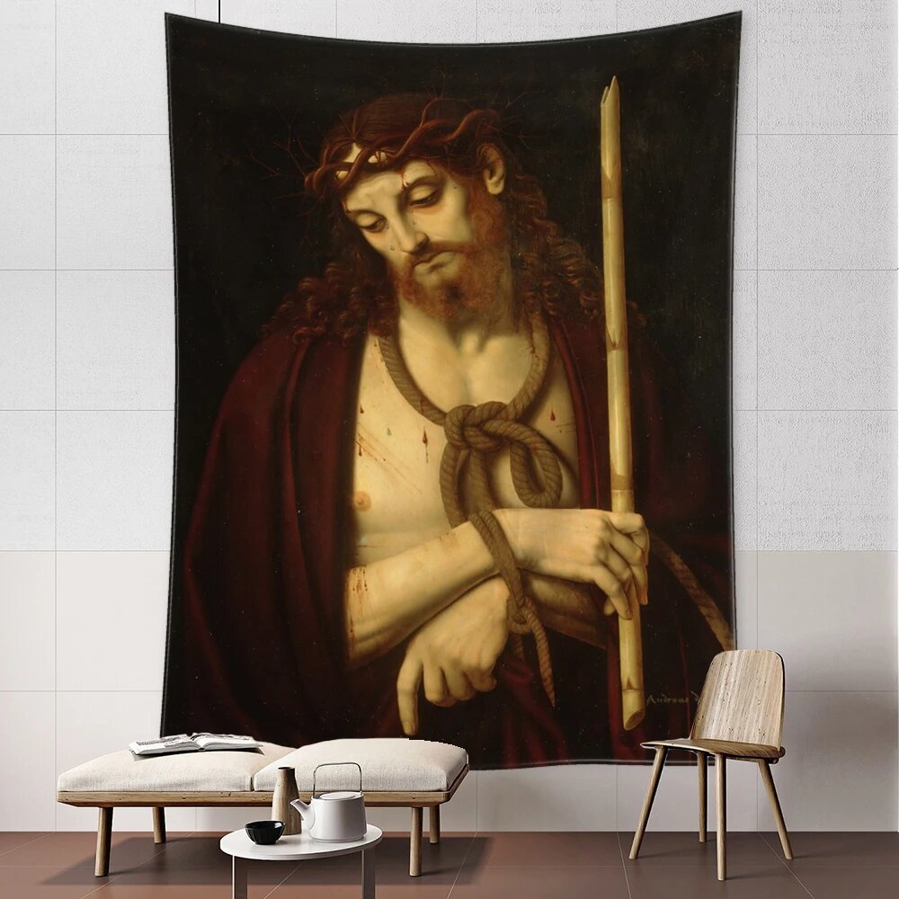 Гобелен с граффити Мона Лизы, настенный гобелен в стиле бохо, психоделическое 95x70cm, gt1114-39