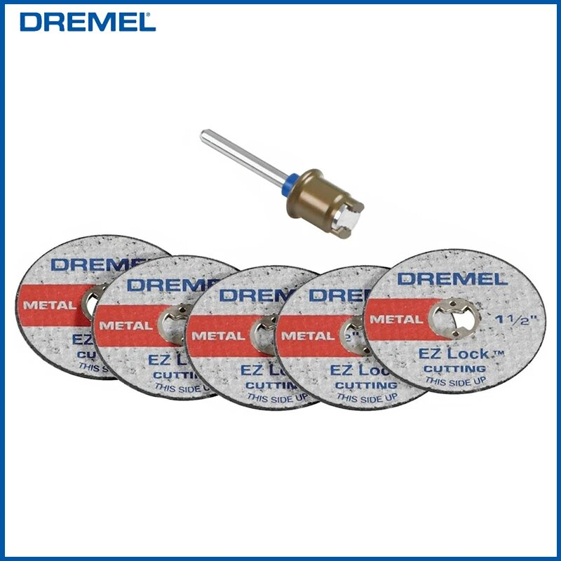 Стартовый набор Dremel Ez Lock, 5 шт, режущие диски из армированного стекловолокна, 1 шт, оправка EZ402, вращающийся инструмент Dremel, режущие аксессуары
