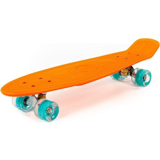 Круизер пластиковый Полесье 66 см, оранжевый с бирюзовыми колёсами