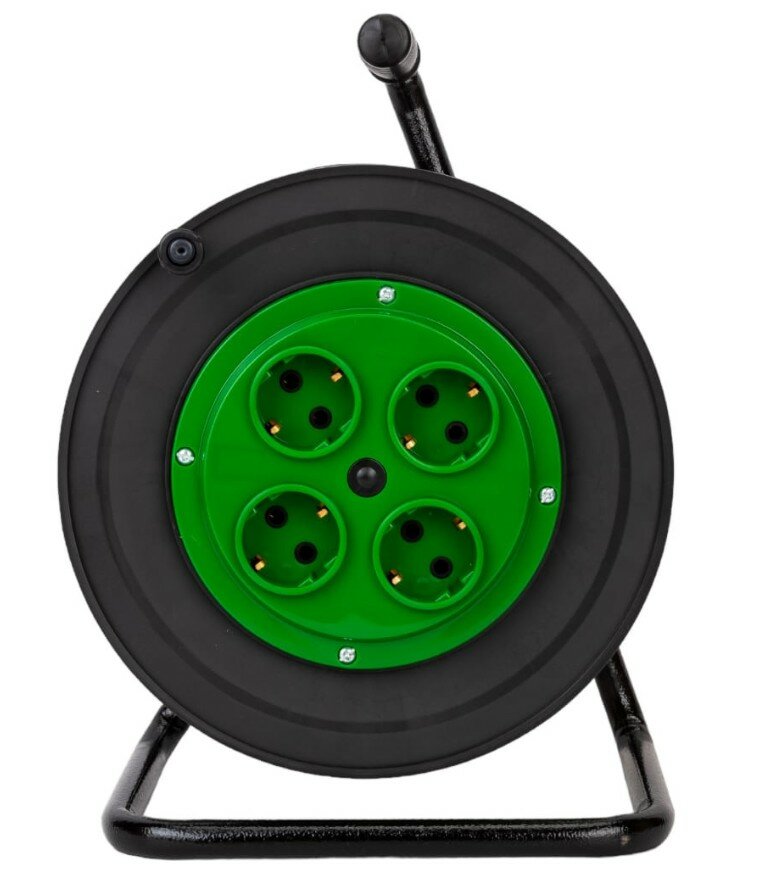 Удлинитель эл. на катушке 40м/4роз. с/з (ПВС 3х1,0), 10А, 2500Вт