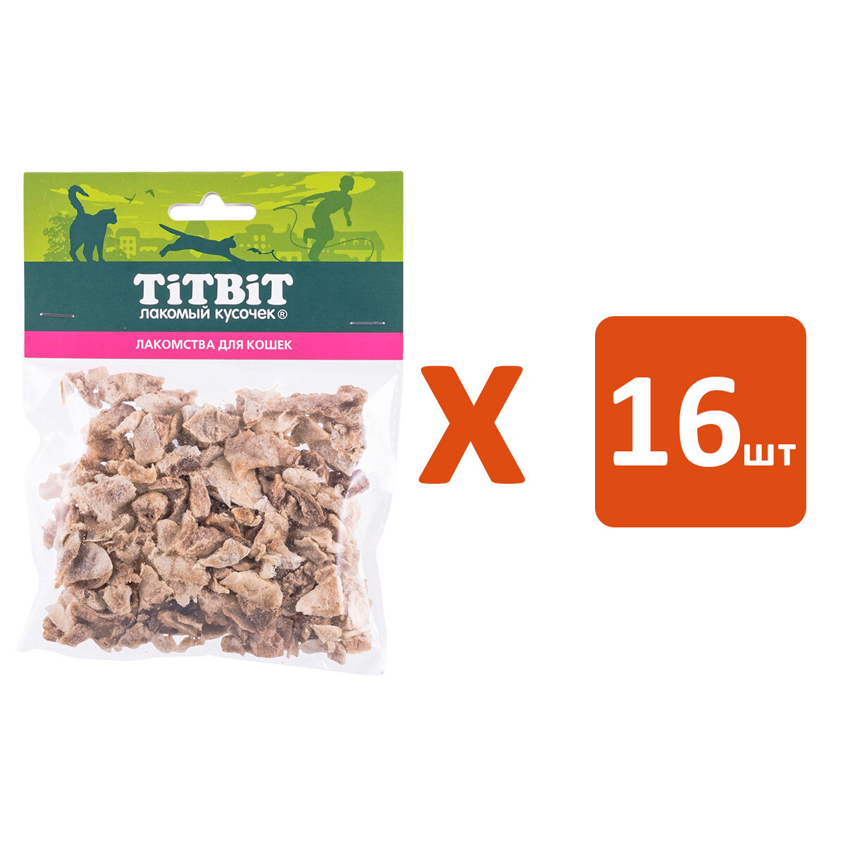 Лакомство TIT BIT для кошек сушеное легкое баранье (10 гр х 16 шт)