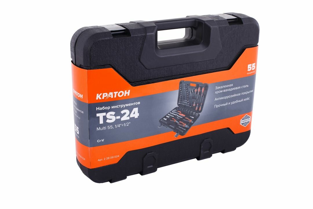 Набор инструментов Кратон TS-24 multi 55, 1/4"+1/2"