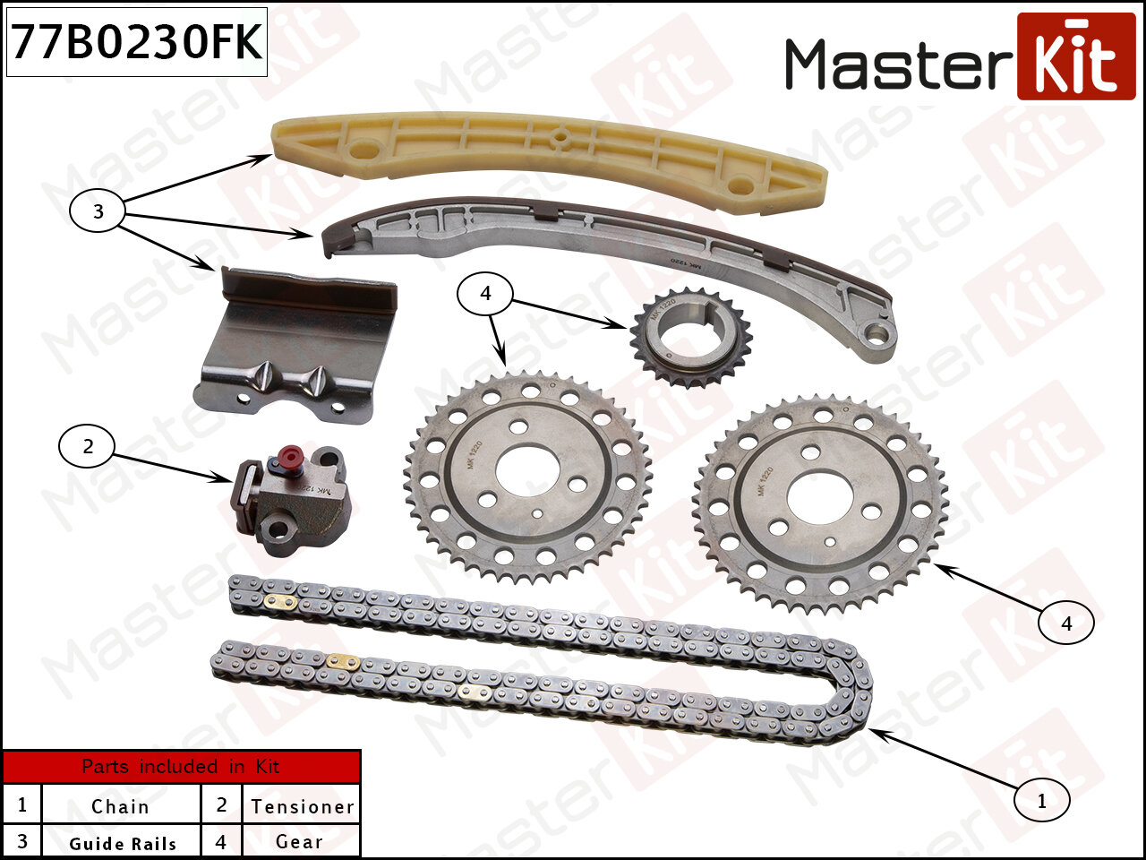 Комплект цепи ГРМ Master KiT 77B0230FK