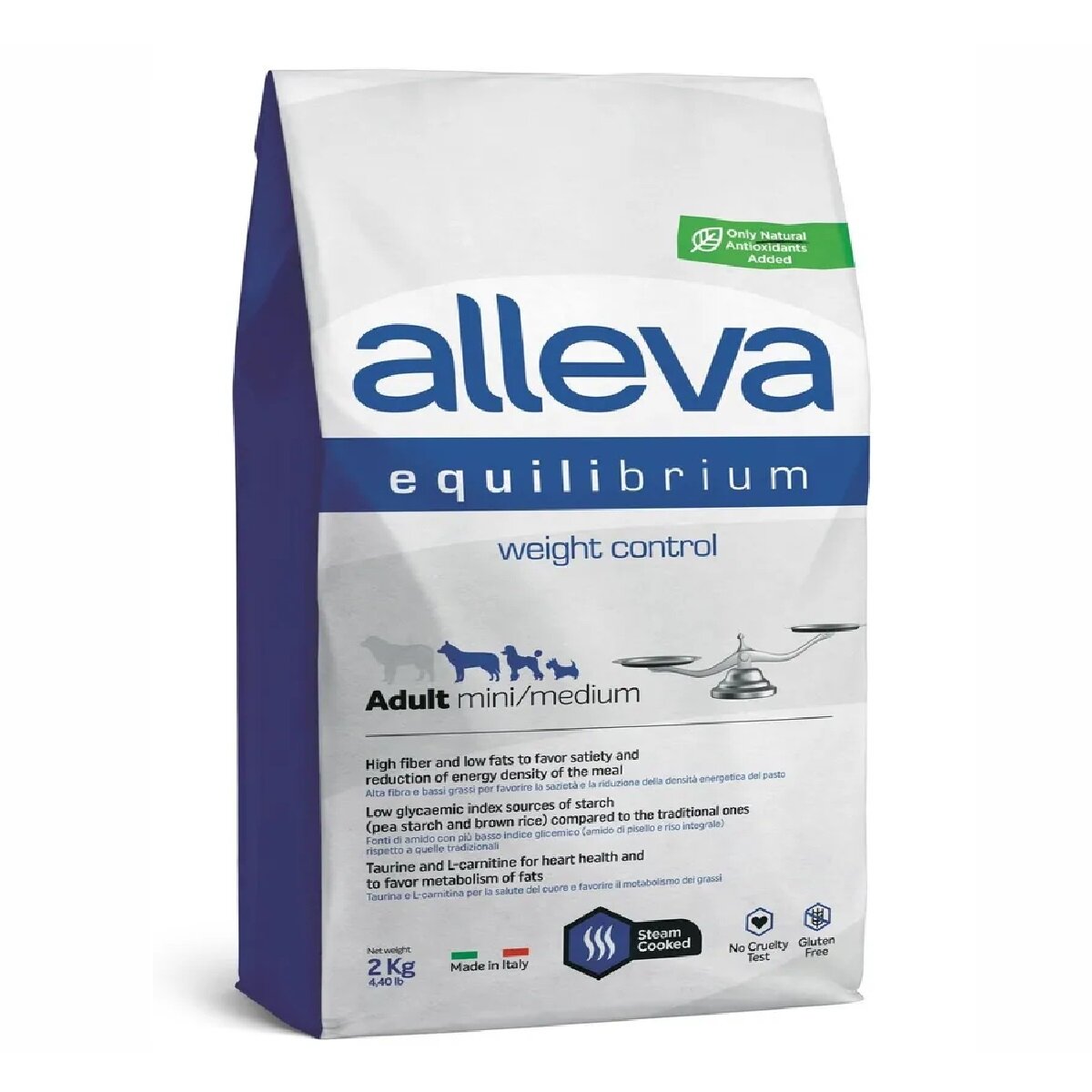 ALLEVA EQUILIBRIUM Корм сухой для взрослых собак мелких и средних пород для контроля веса 2 кг