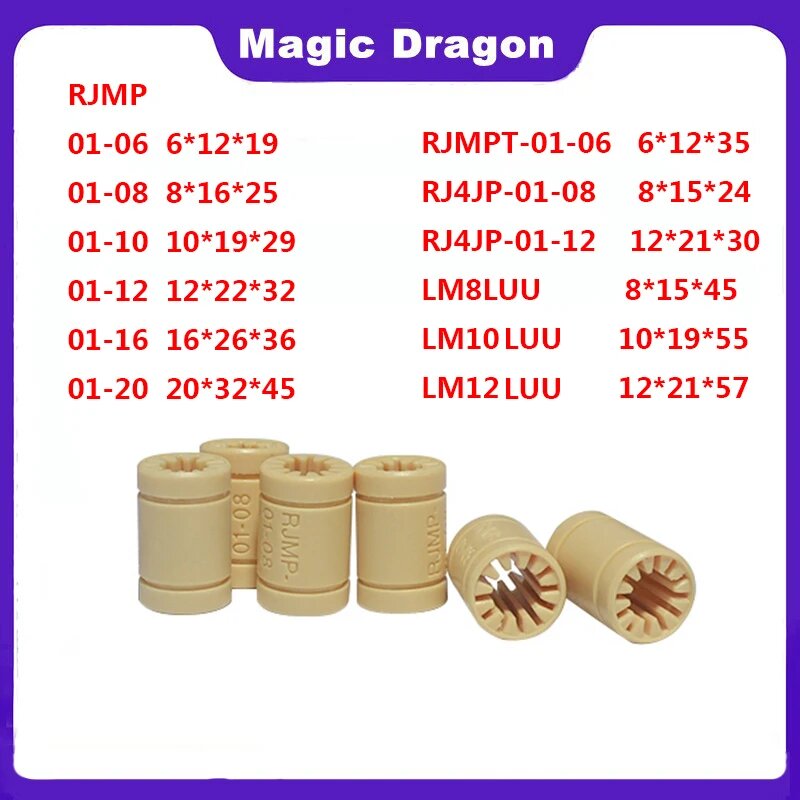 Набор из 10 пластиковых подшипников RJMP-01 для 3D-принтеров Magic Dragon RJ4JP 01-12