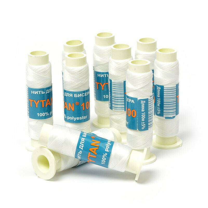 Нить для бисера Tytan 100 м белая (2 шт.)