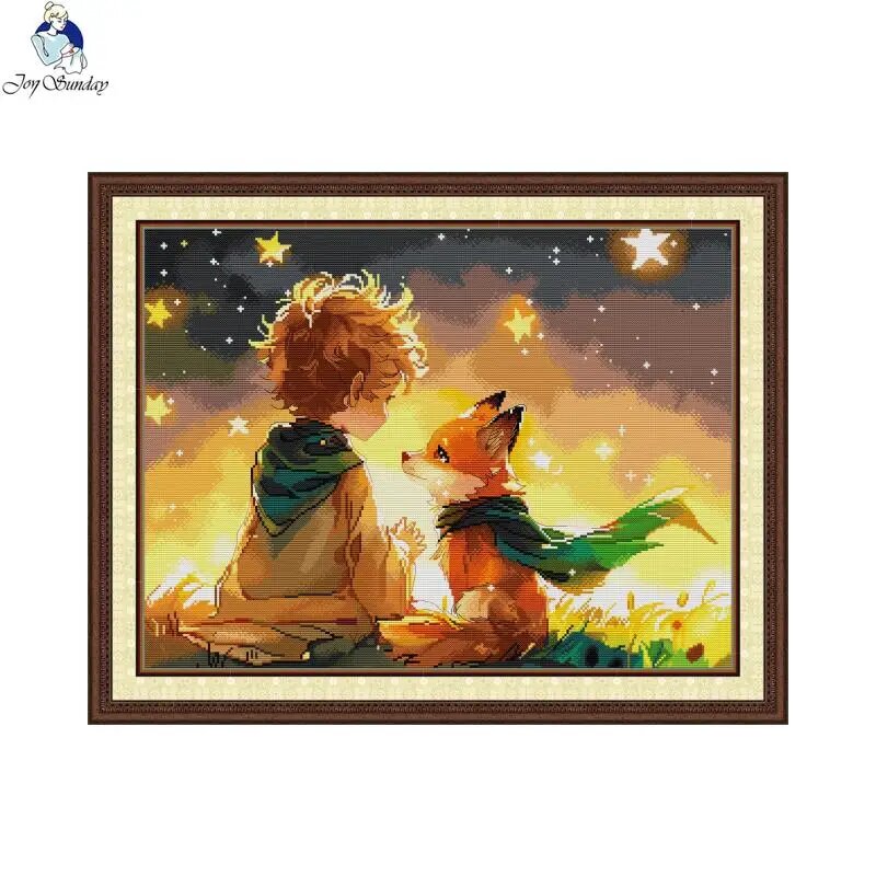 Набор для вышивания крестом Joy Sunday: Мальчик с собакой 14CT White Cloth