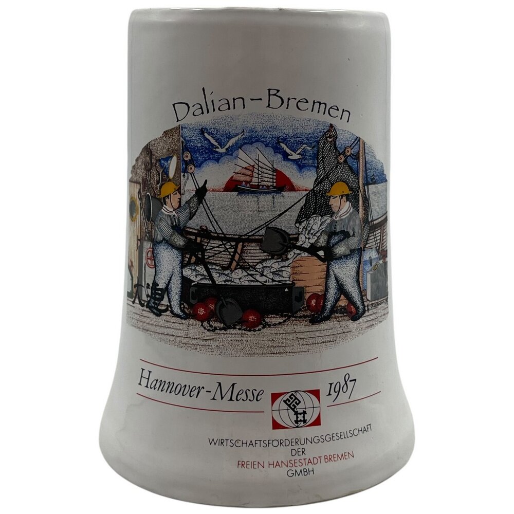 Пивная кружка "Dalian - Bremen" Hannover - Messe, 0.5 л, 1987 г, Германия