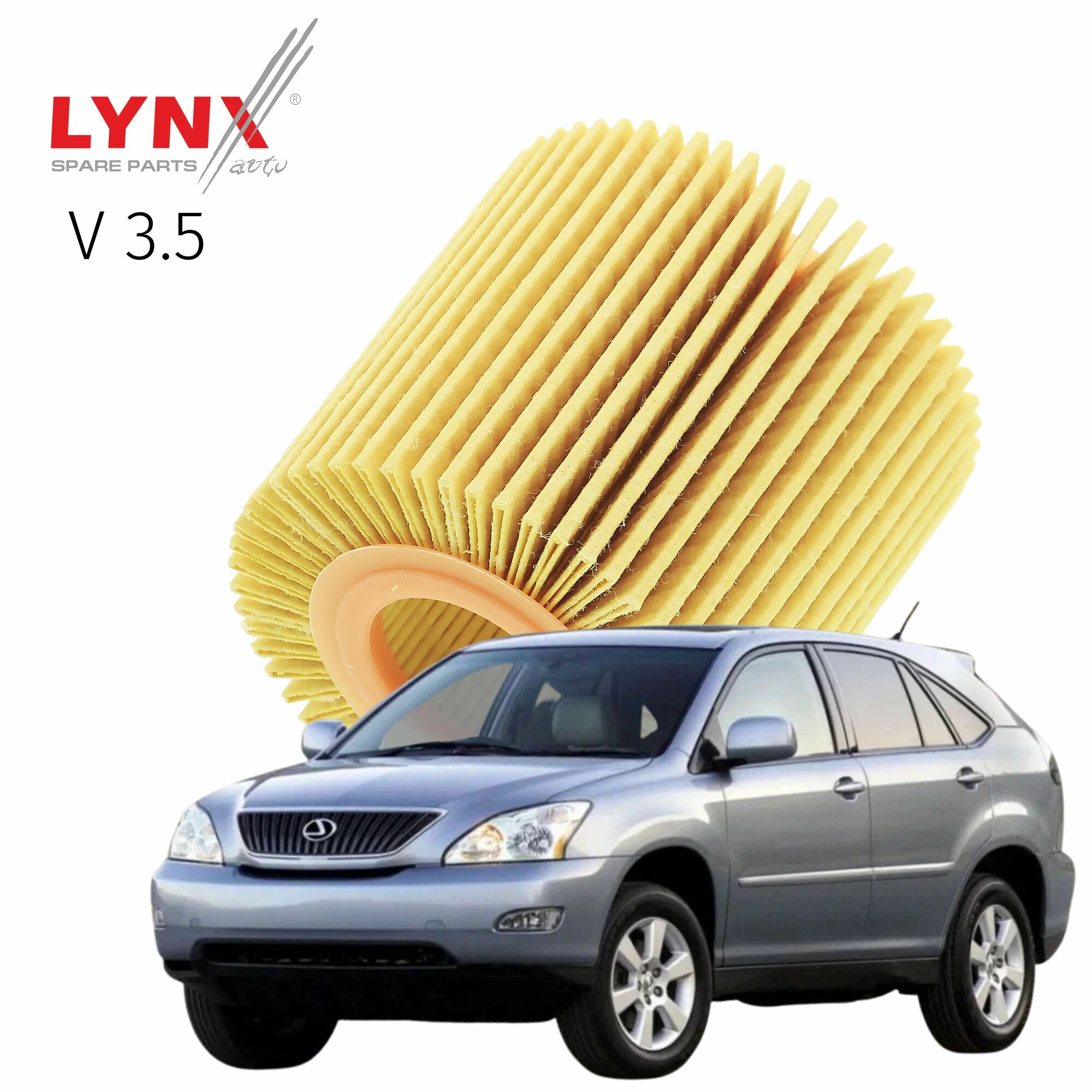 Фильтр масляный Lexus RX350 (2) / Лексус РХ350 2006 2007 2008 2009 V3.5 2GR-FE / 1шт LYNXauto