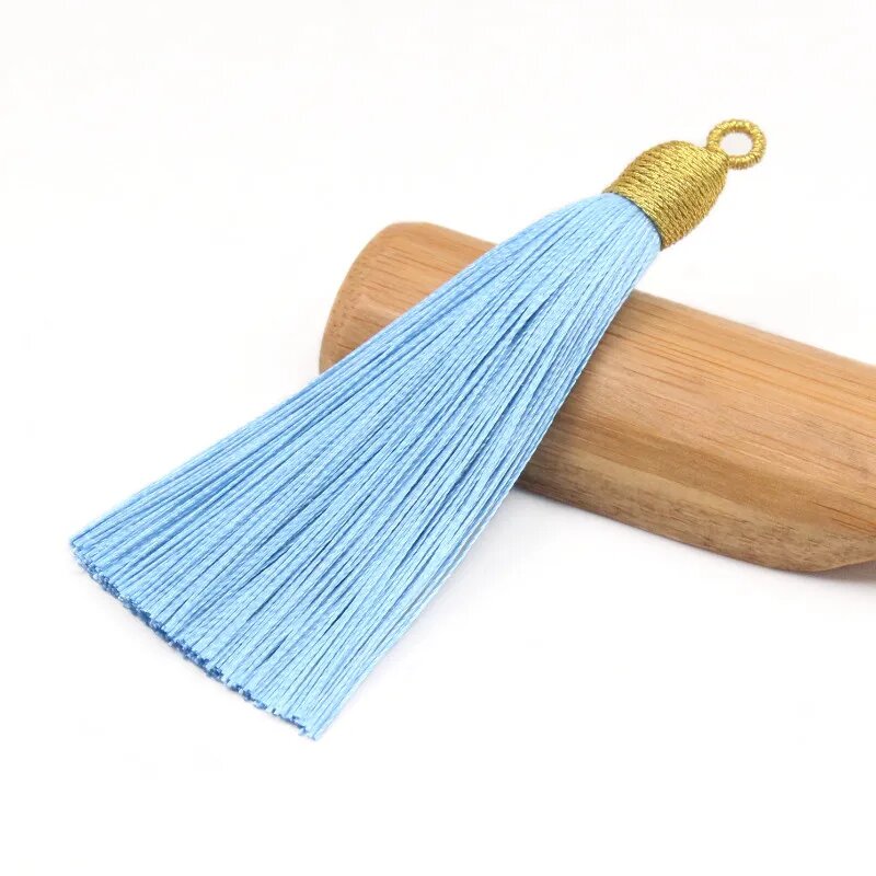 Шелковые бахромы с кисточками 2-10 шт, 85 мм 85mm 2PCS-LOT, Light blue