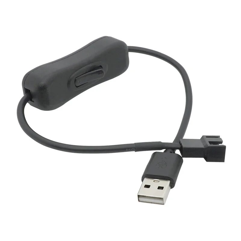 Кабель-переходник с USB на 4-контактный PWM 5V для вентилятора питания с выключателем ВКЛ./Выкл.