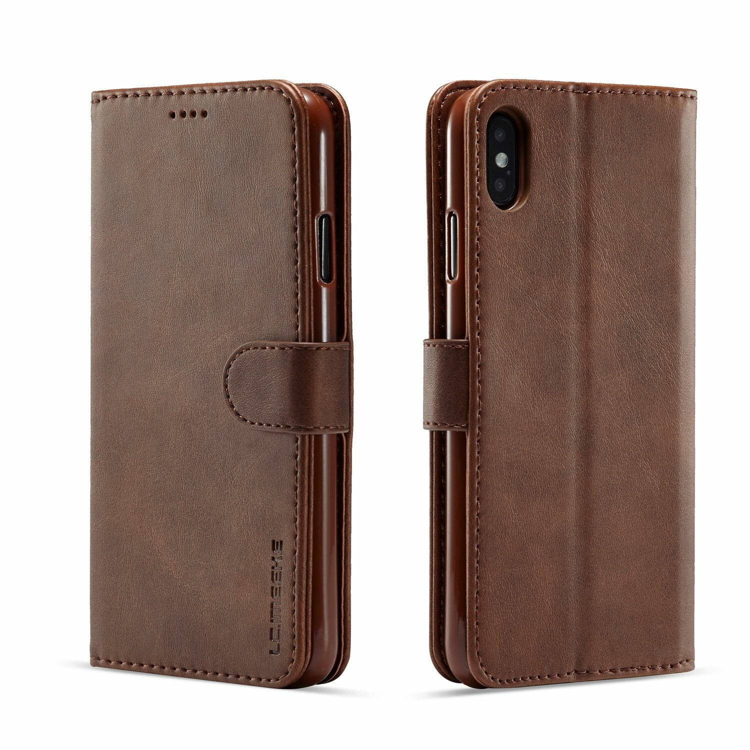 LCIMEEKE Кожаный книжка чехол для iPhone XS MAX/ Айфон XS MAX с визитницей из экокожи