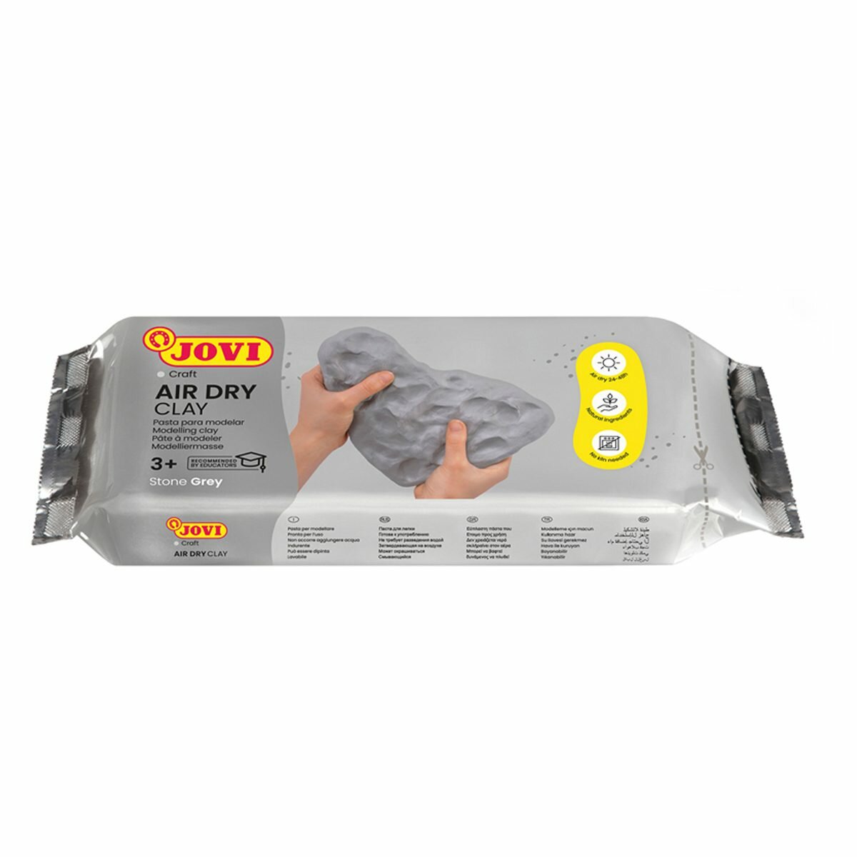 Паста для лепки Jovi отвердевающая, серая, 250г, вакуумный пакет (83G), 24шт.