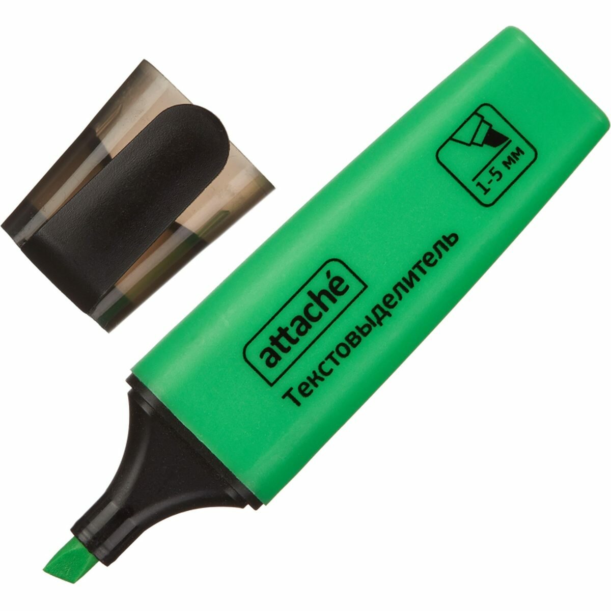 Маркер-текстовыделитель Attache Colored (1-5мм, зеленый), 1шт.