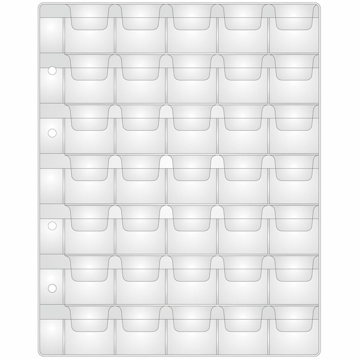 Лист для альбома OfficeSpace "Optima", на 35 монет 35x35мм, 120мкм (215473), 10шт.