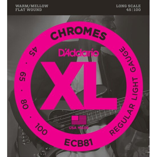 Струны для бас-гитары D'addario 45-100, 4 шт, ECB81