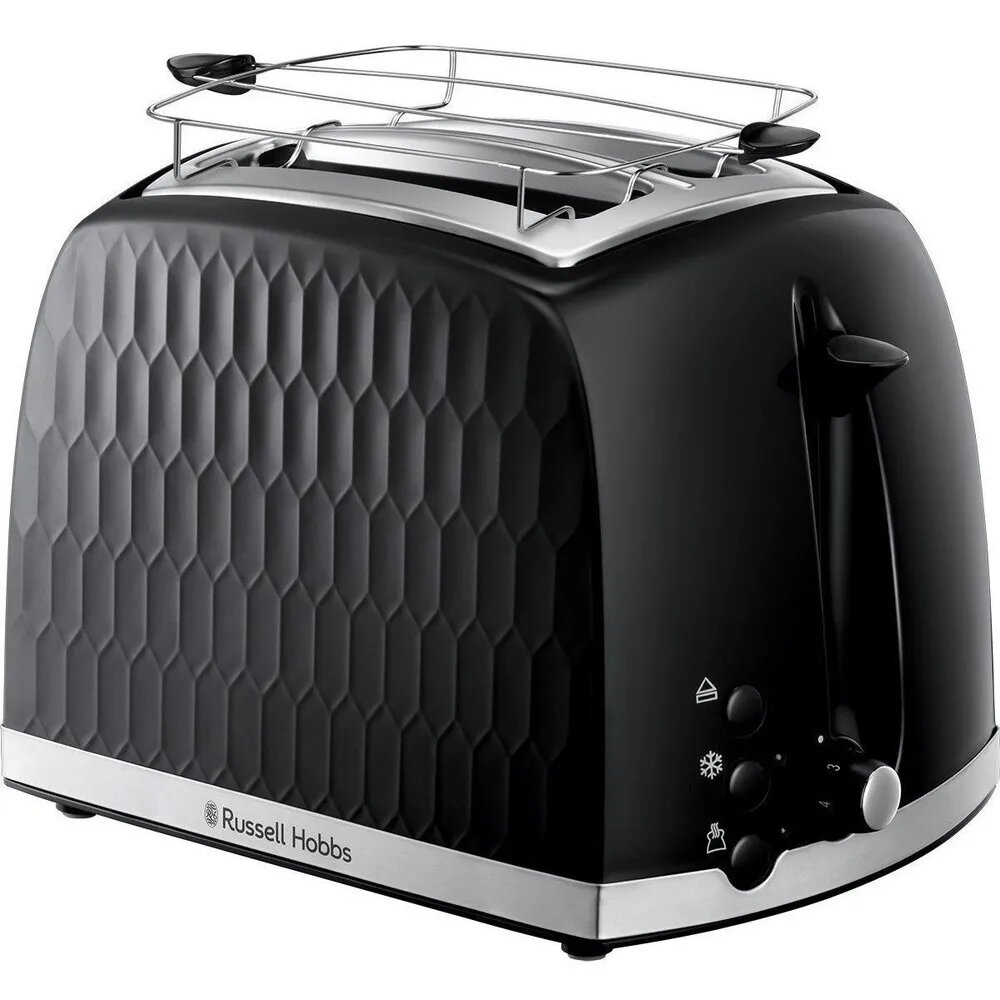 Тостер Russell Hobbs 26061-56, 850Вт, чёрный, 2 отделения, термоизолированный, металл/пластик