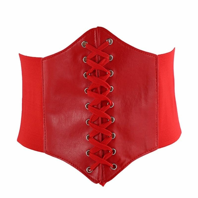 Женский корсет с шнуровкой, красный