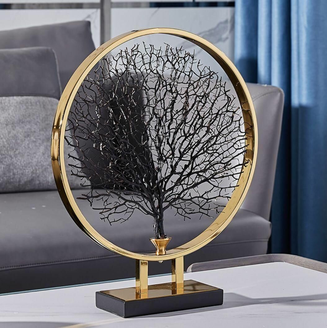 Декоративная статуэтка "Дерево Жизни" с кристаллами стильное украшение для дома, оригинальный подарок на свадьбу, юбилей или новоселье