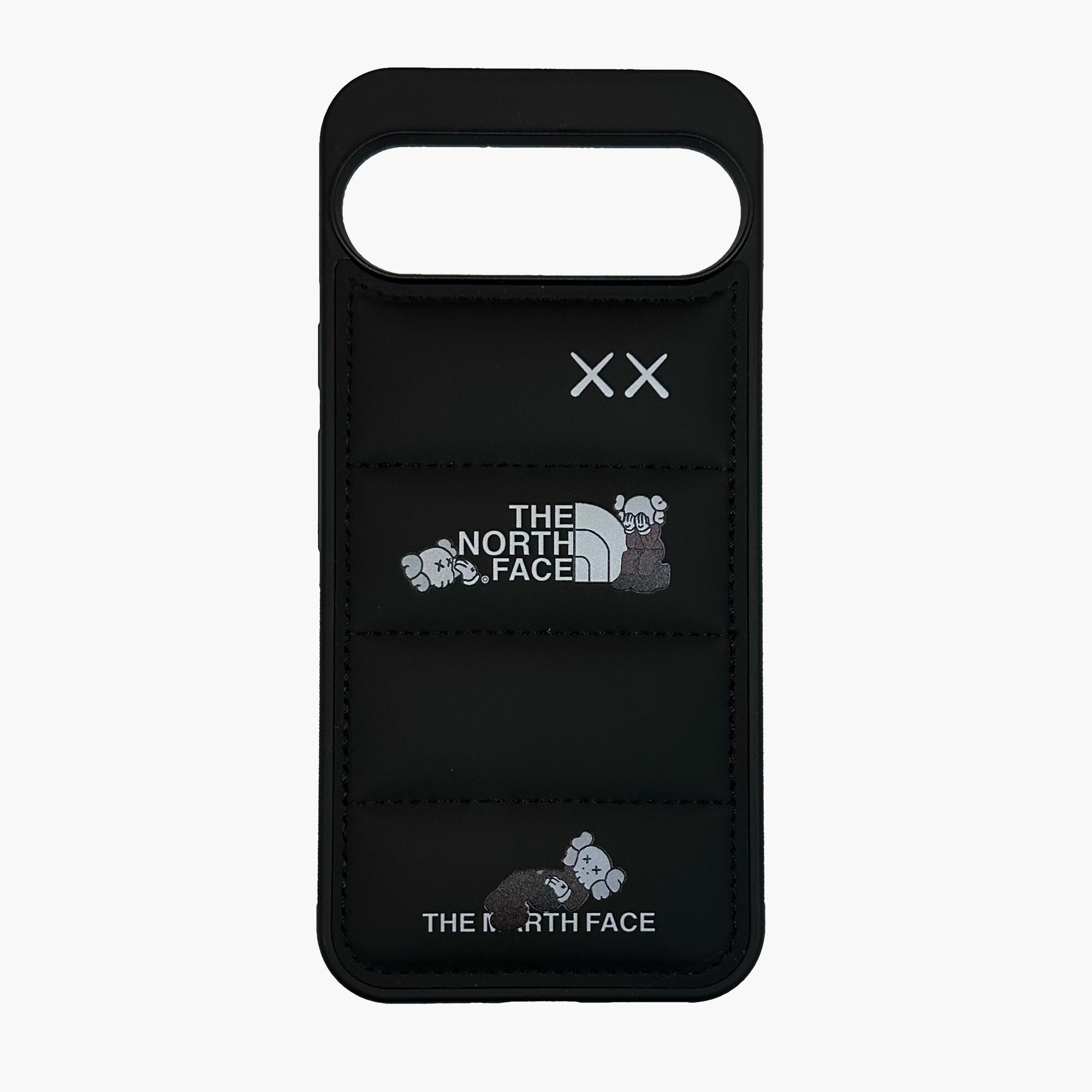 Чехол для Google Pixel 9 / 9 Pro черный силиконовый дутый пуховик North Face