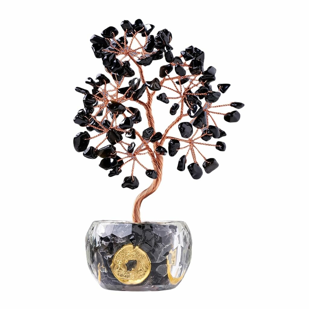 Красочное хрустальное дерево в горшке, украшение для денег, процветания и удачи, дома, кристаллы исцеления