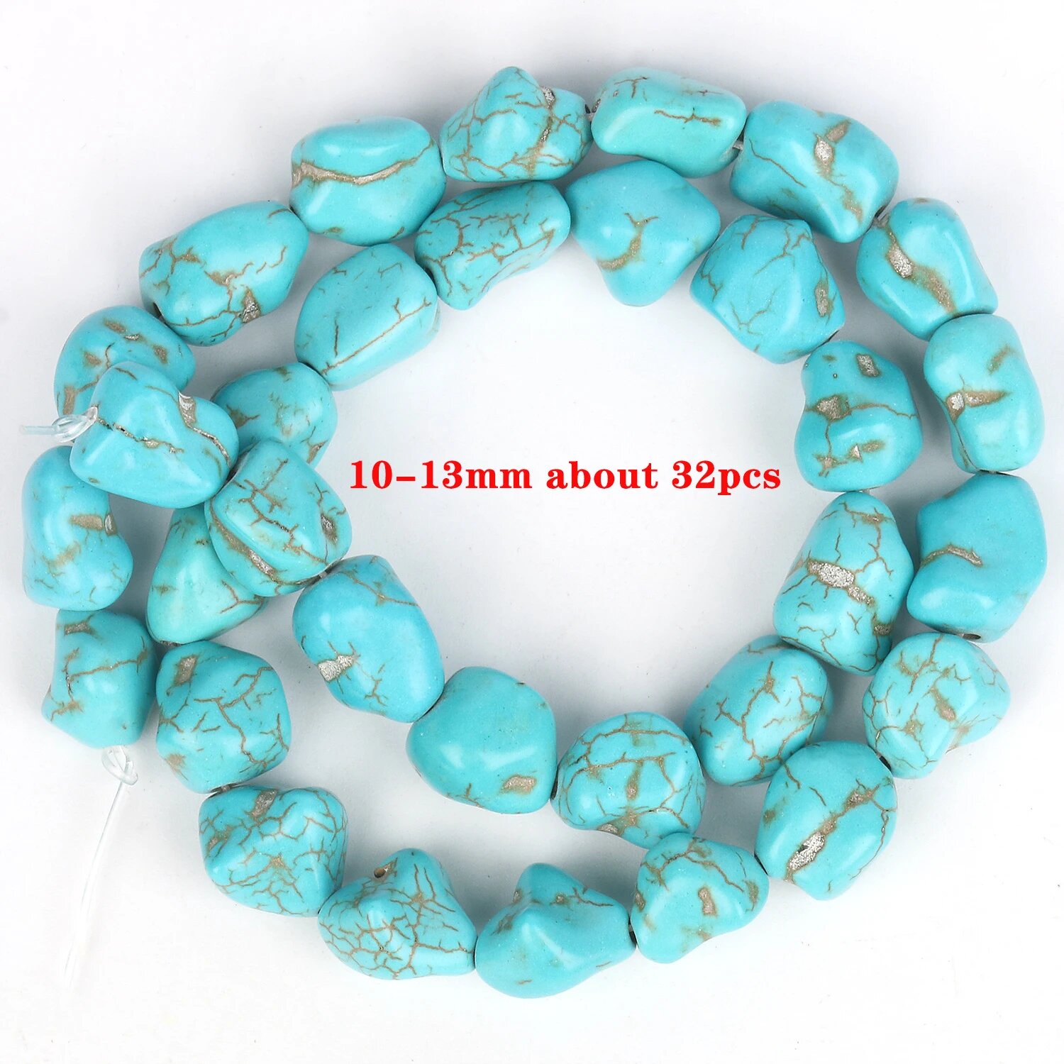 Бусины из натурального камня Xilitata зелёно-бирюзового цвета 10-13mm Irregular