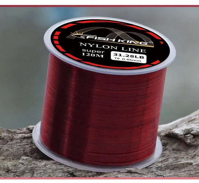 FTK Нейлоновая рыболовная леска с фторуглеродным покрытием 120м 4-34LB Бордовый, 4.13LB-0.8, Coffee