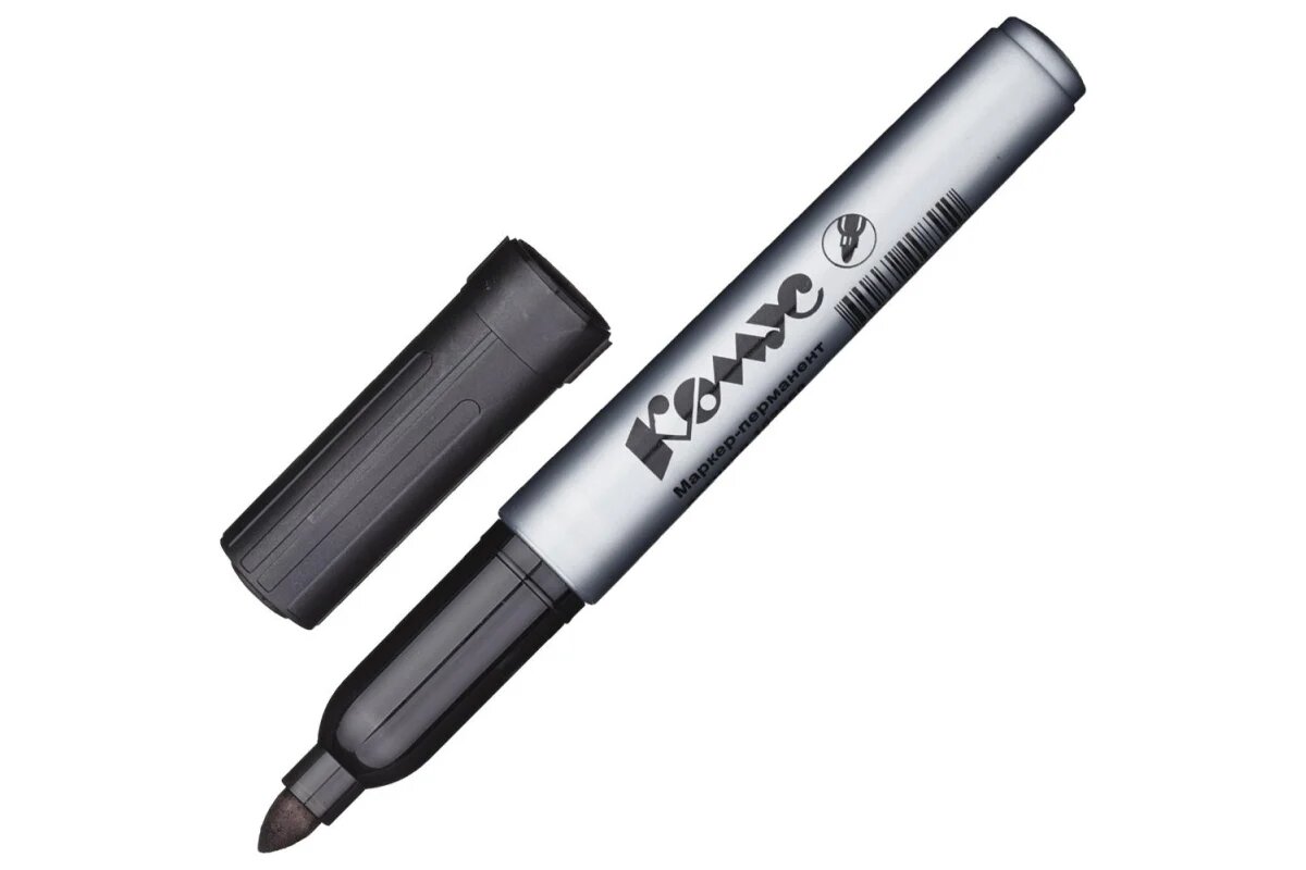 Комус PY2304 перманентный маркер черный, 1-4 мм, круглый наконечник, 162958