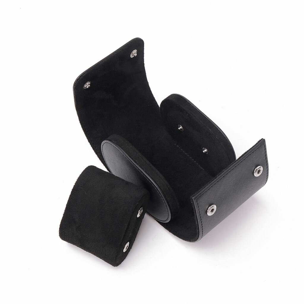 Черная кожаная коробка для хранения часов