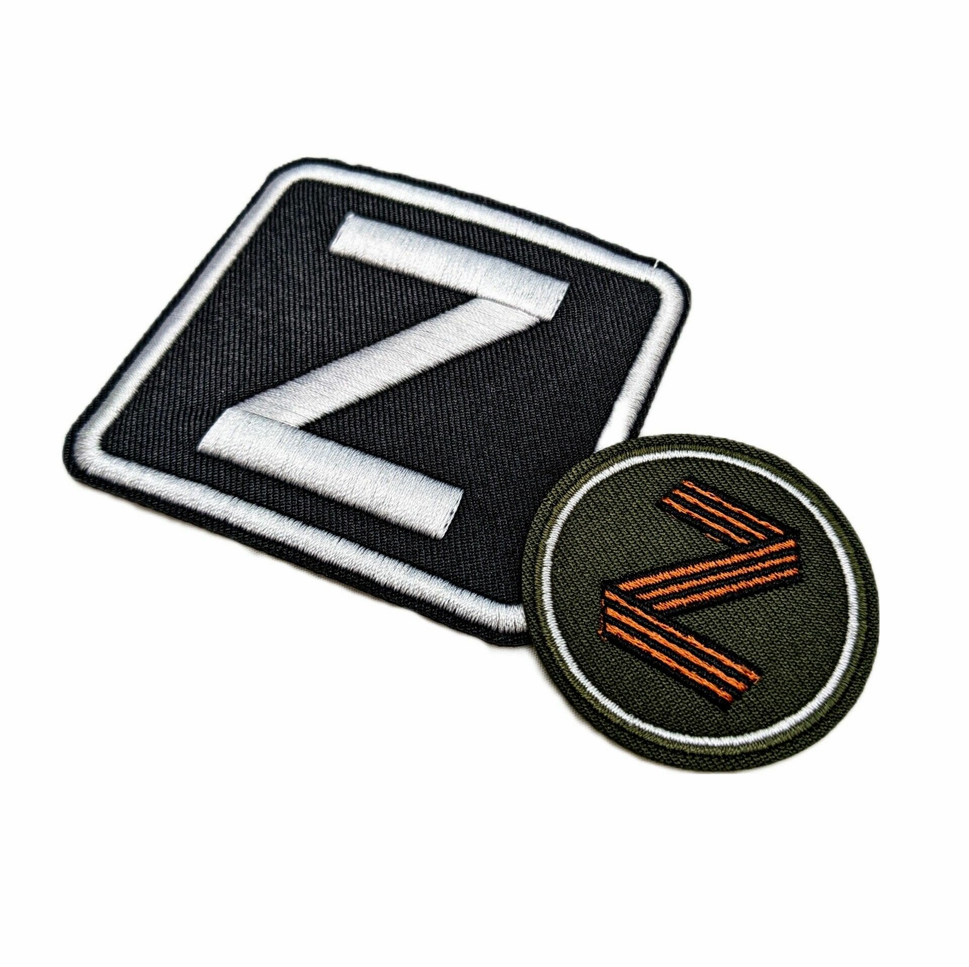 Набор термоаппликаций буквы "Z" (символы специальной военной операции) 2 шт. (черная и хаки)