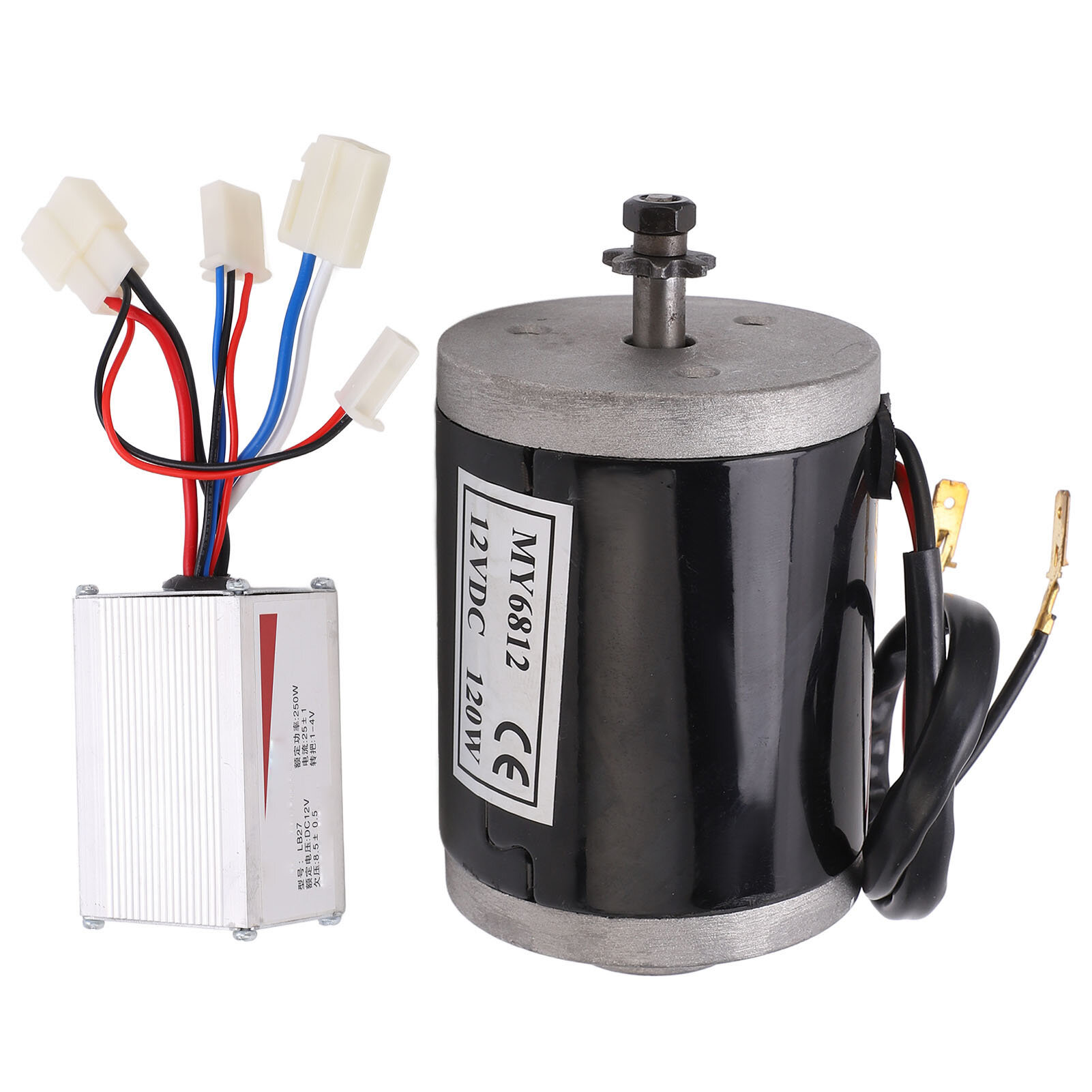 Комплект электромотора для велосипеда 120 Вт с 3-проводным алюминиевым сплавом и контроллером 250 Вт для щеточного двигателя, 12 В.