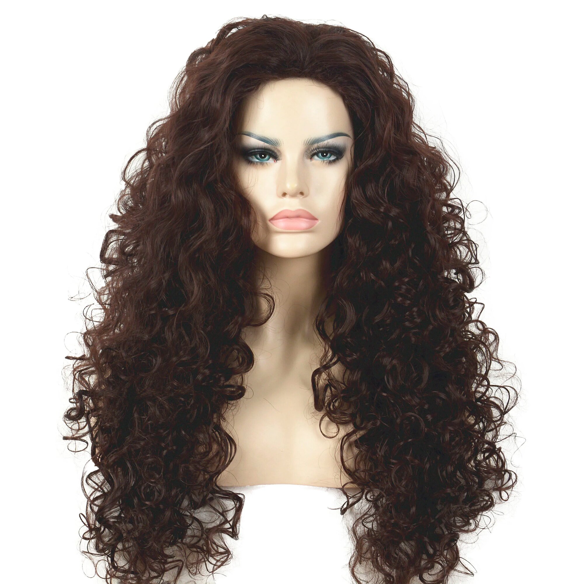 Длинный темно-коричневый кудрявый синтетический парик StrongBeauty 2-33 brown