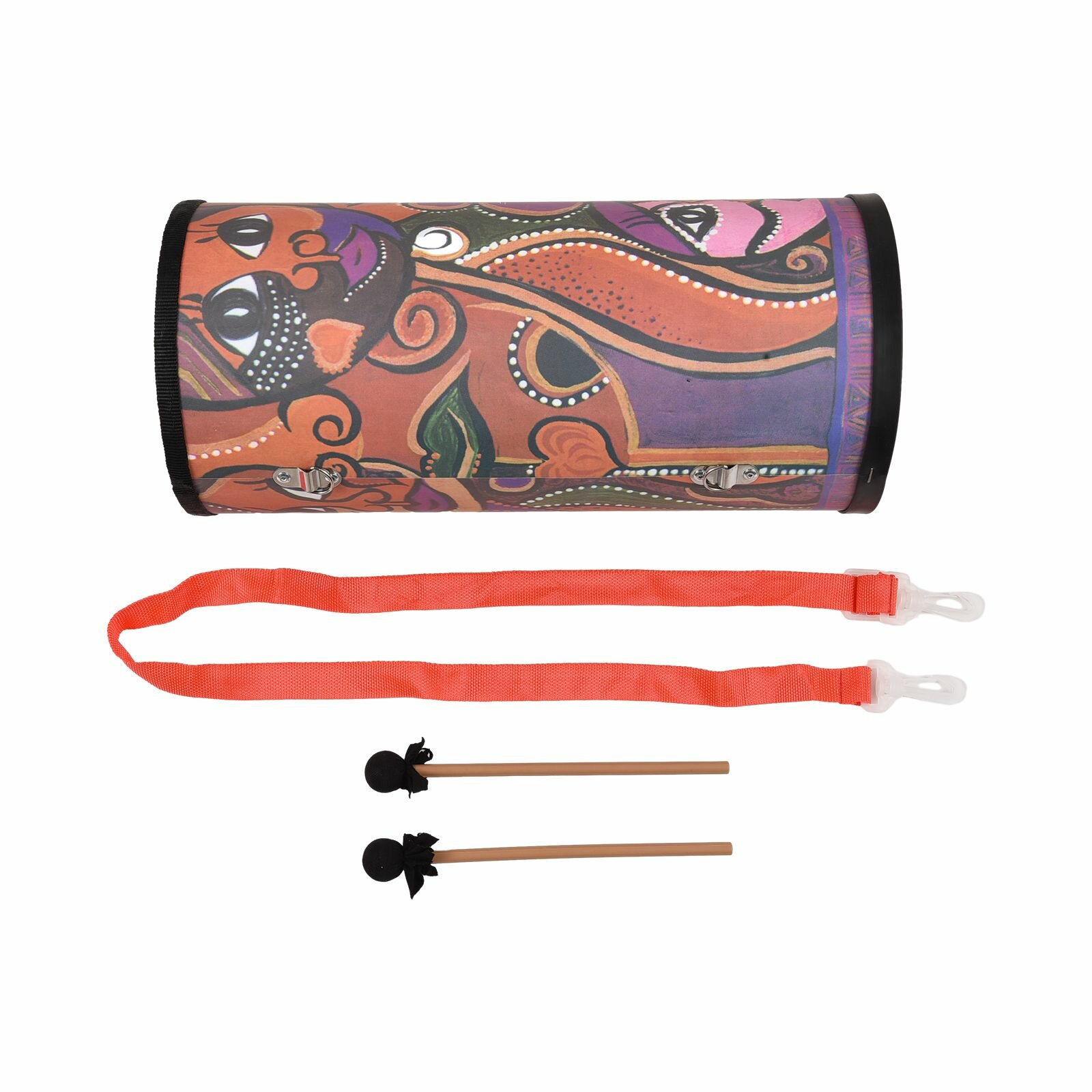 7-дюймовые ручные барабаны бонго с гладкой деревянной поверхностью, 2 барабанные палочки и регулируемый плечевой ремешок для детей, идеальный подарок для разработки координации рук и глаз