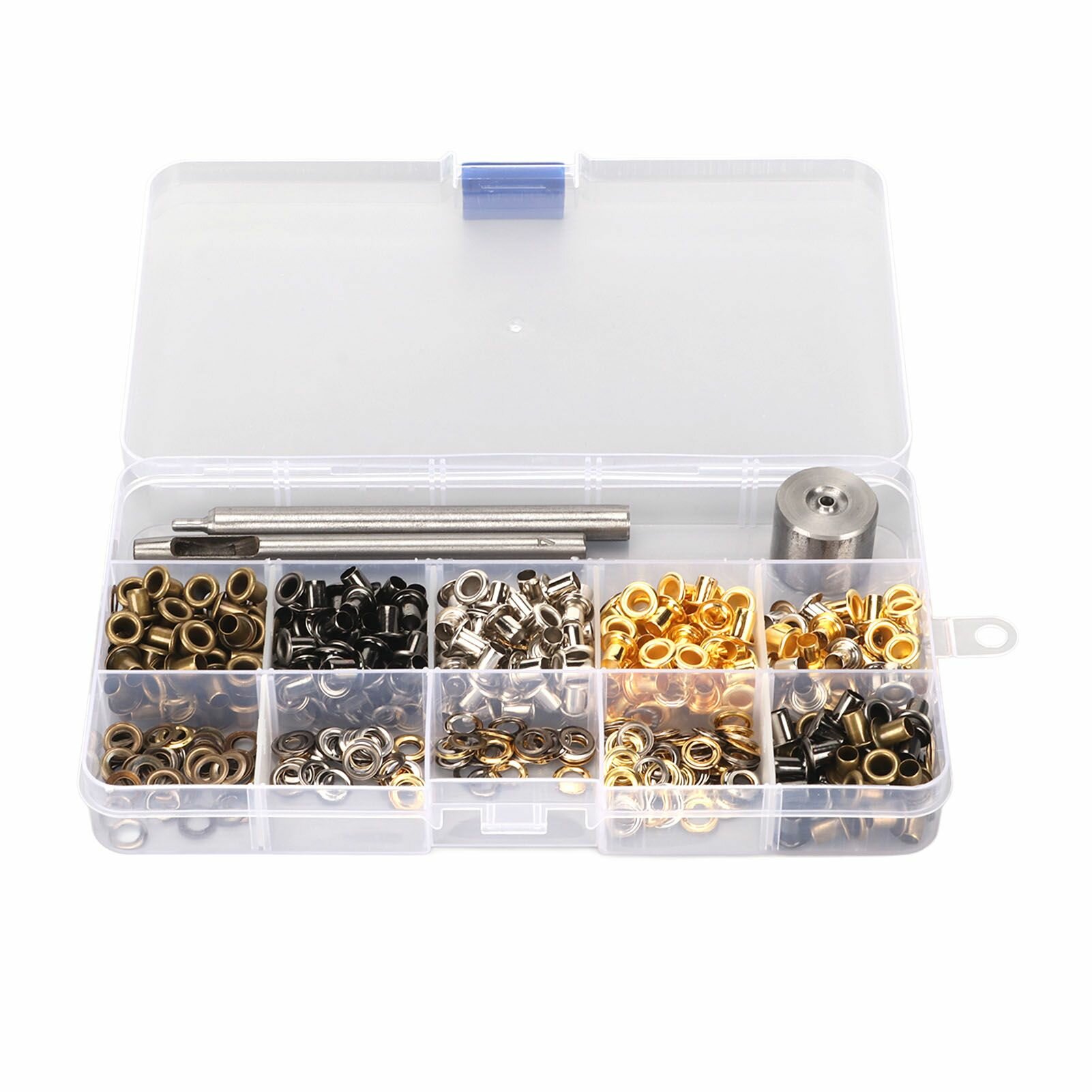 Комплект люверсов с втулками 4 мм, металлические люверсы разных цветов, 280 штук, комплект для установки из 3 инструментов, ремонт и украшение