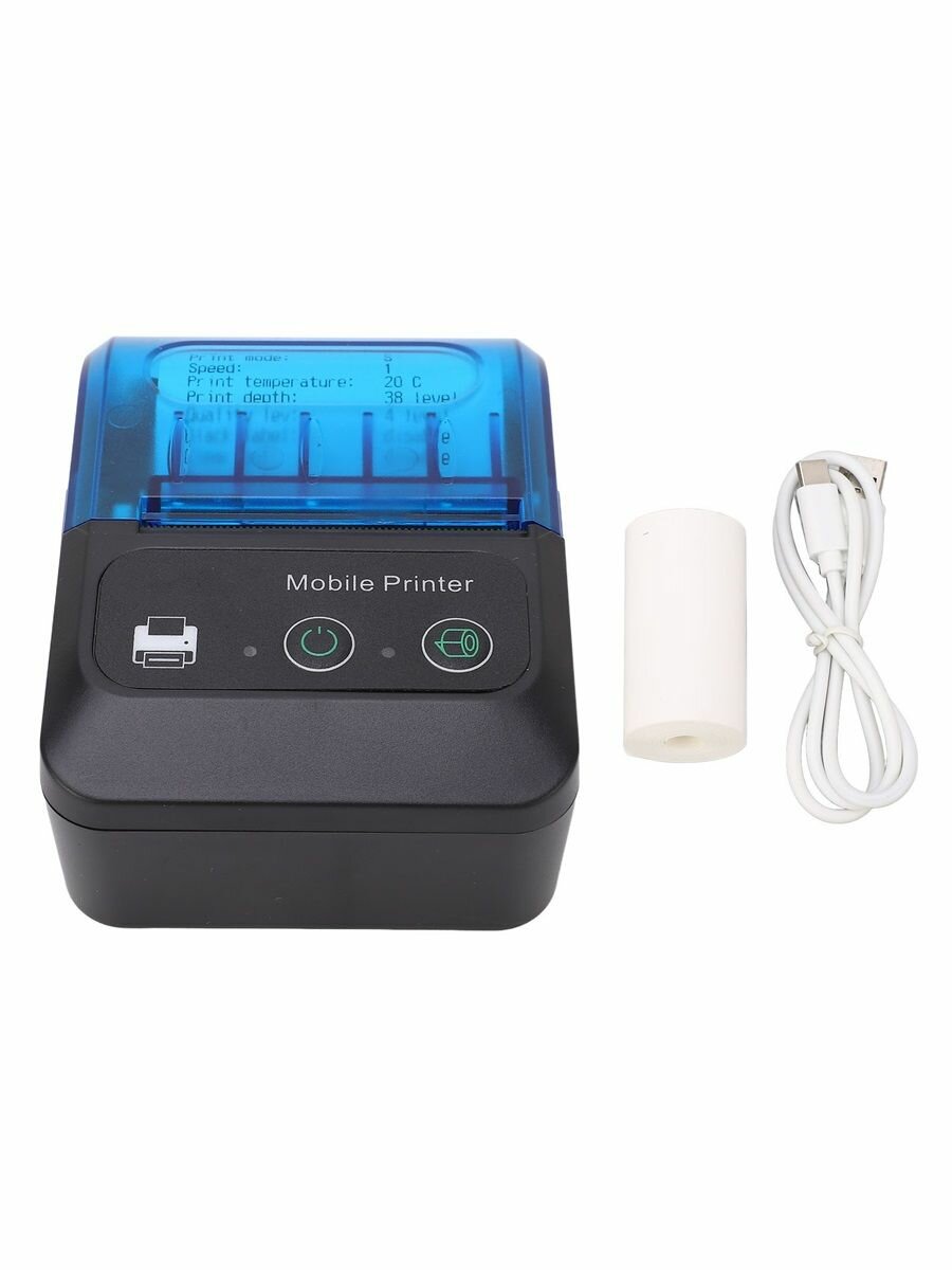 Термопринтер для этикеток 203DPI, ширина 58 мм, быстрая печать 80 мм/с, 2-дюймовый термопринтер для домашнего офиса, прочный и простой в использовании