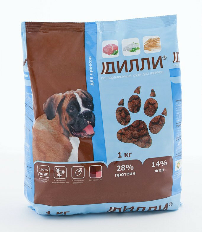 Дилли сухой корм для щенков с курицей и индейкой - 1 кг 1 кг