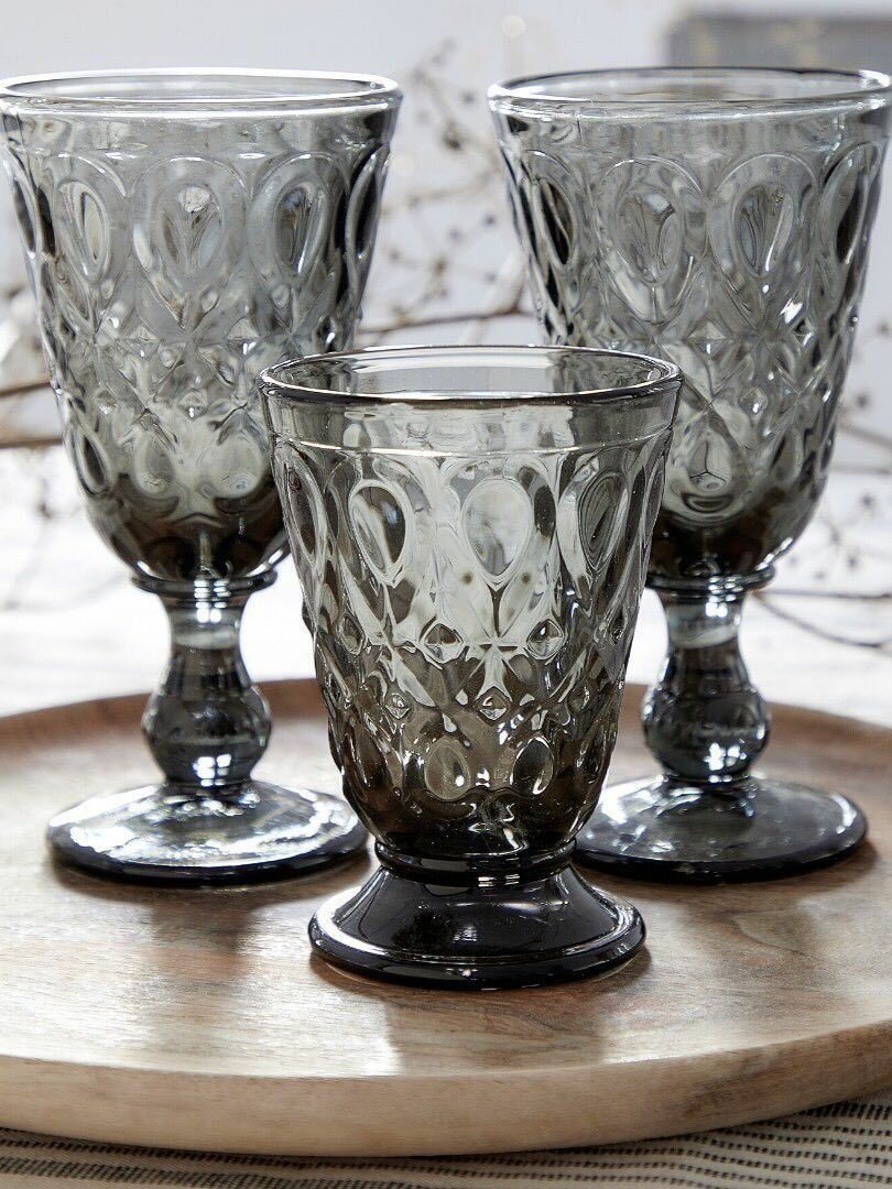 La Rochere бокалы для вина, подарочный набор графит "LYONNAIS" 2 шт, 230мл. Закаленное, ударопрочное стекло, для вина, воды, коктейлей. Франция