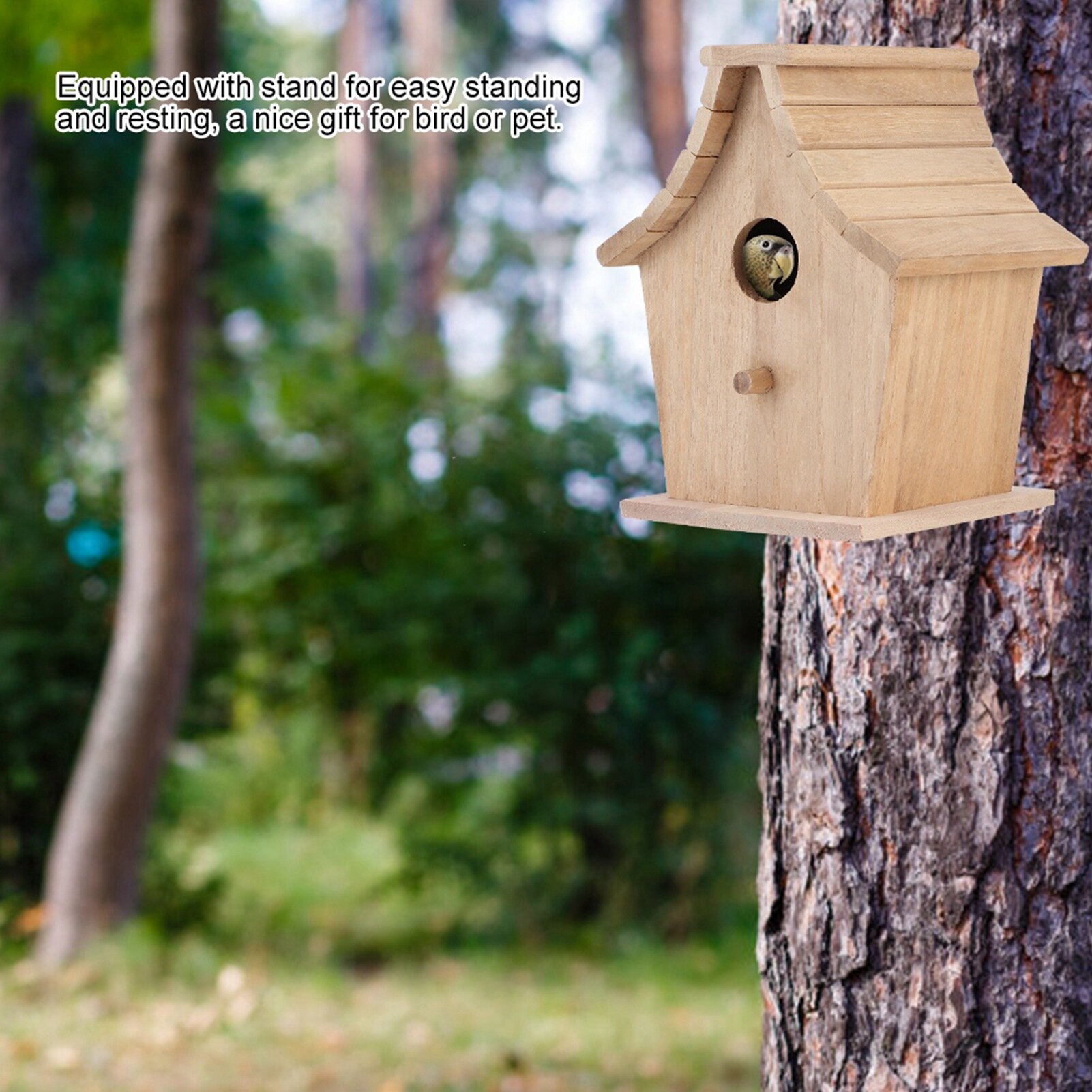 Деревянный домик для птиц, коробка для разведения, подвесной домик для птиц, товары для домашних животных для попугаев, волнистых попугайчиков, маленьких птиц