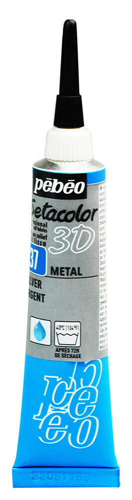 Контур по ткани Pebeo металлик, Setacolor 3D, 20 мл, под серебро