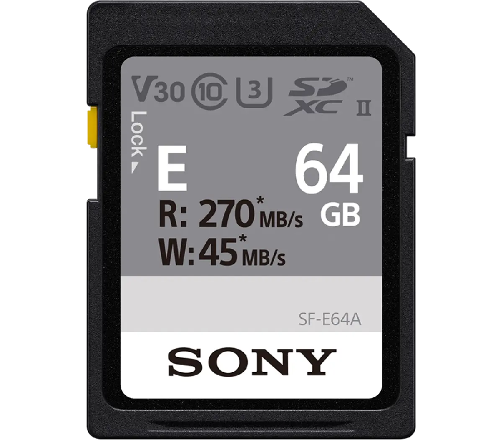 Карта памяти Sony SDXC 64GB UHS-II U3 V30 R270/W45MB/s (SF-E64A)