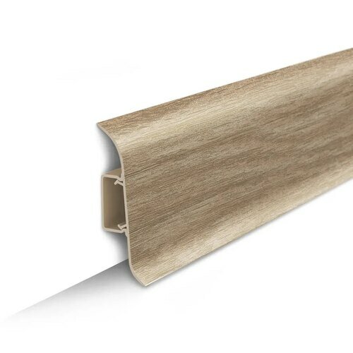 Пластиковый плинтус Идеал Classic 3D 70 мм Дуб белёный 203