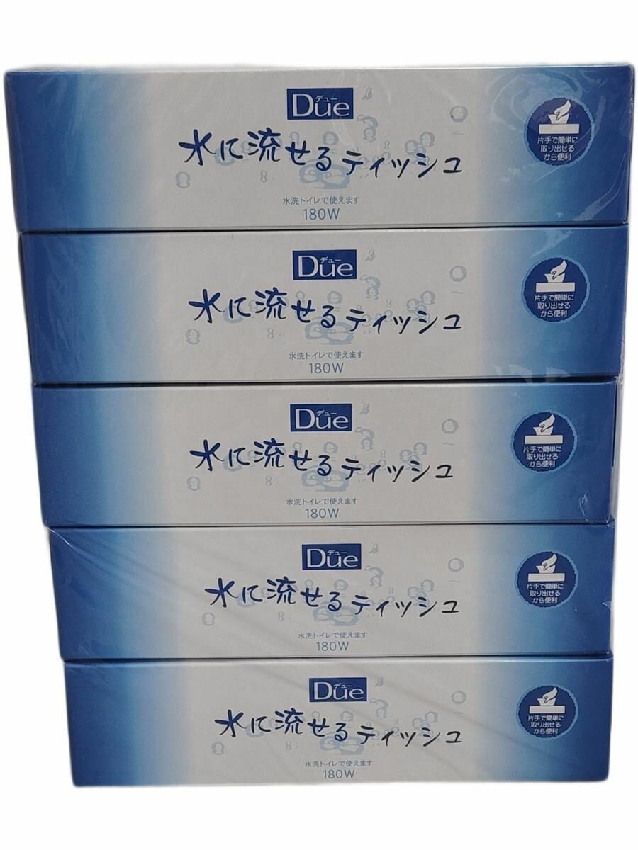 Ideshigyo Премиальные двухслойные мягкие бумажные салфетки водорастворимые 180 шт. х 5 пачек