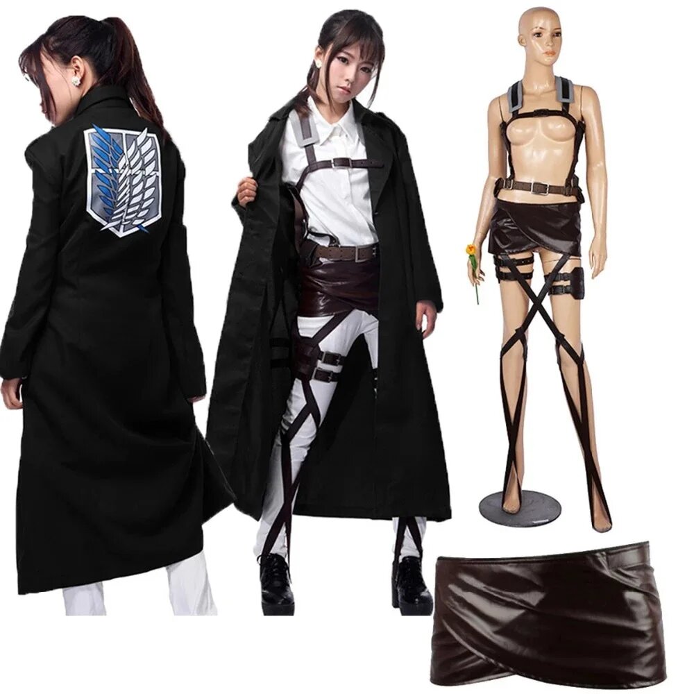 Косплей костюм Эрена Титана из аниме «Attack on Titan» XL, Black suit 3pcs