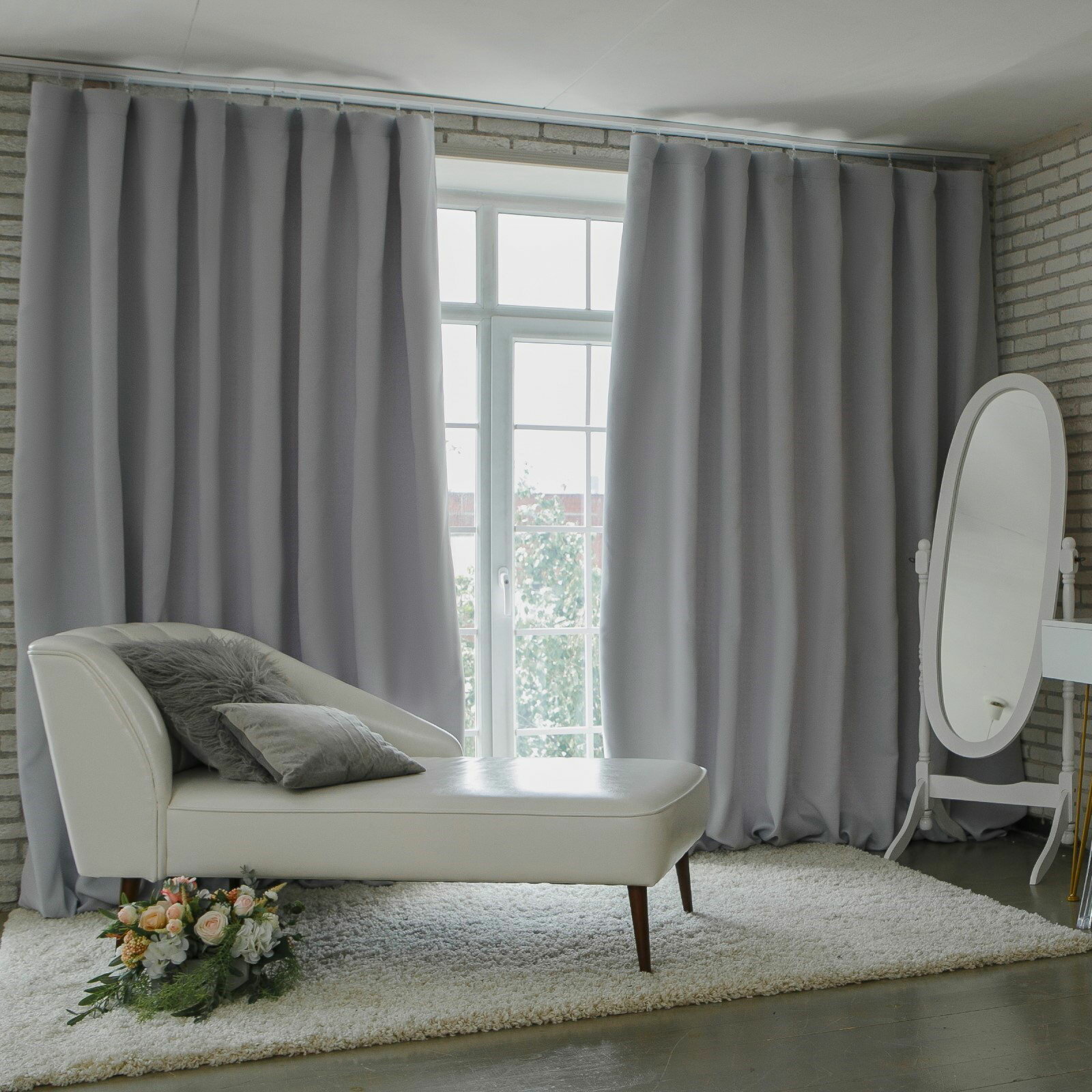 Штора блэкаут портьерная размер 145x265 см, цвет металл, сезон: весна