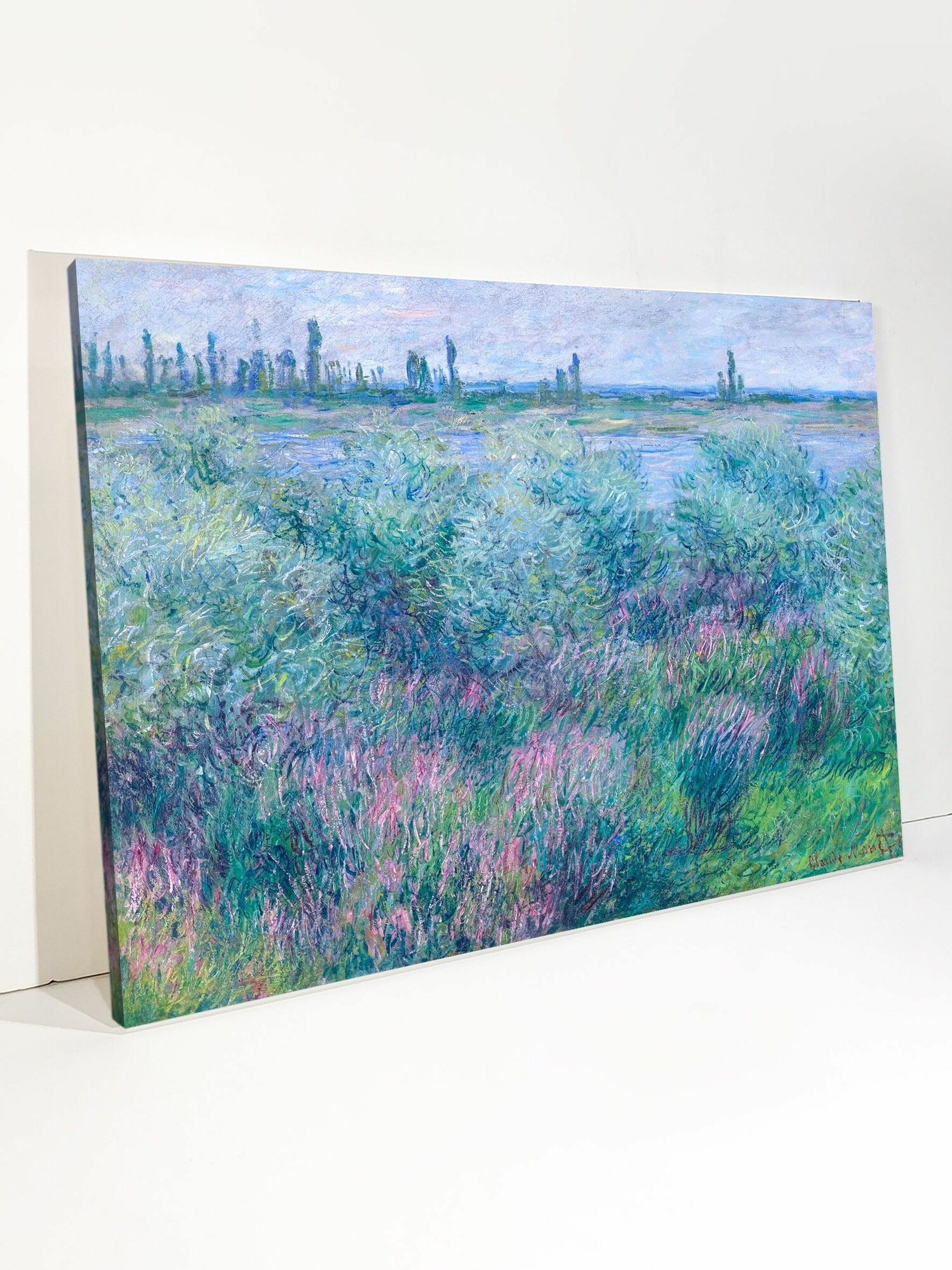 Картина Клод Моне Берега Сены в Ветёе на холсте 30х40см